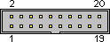 20 pin IDC female connector @ Pinouts.ru